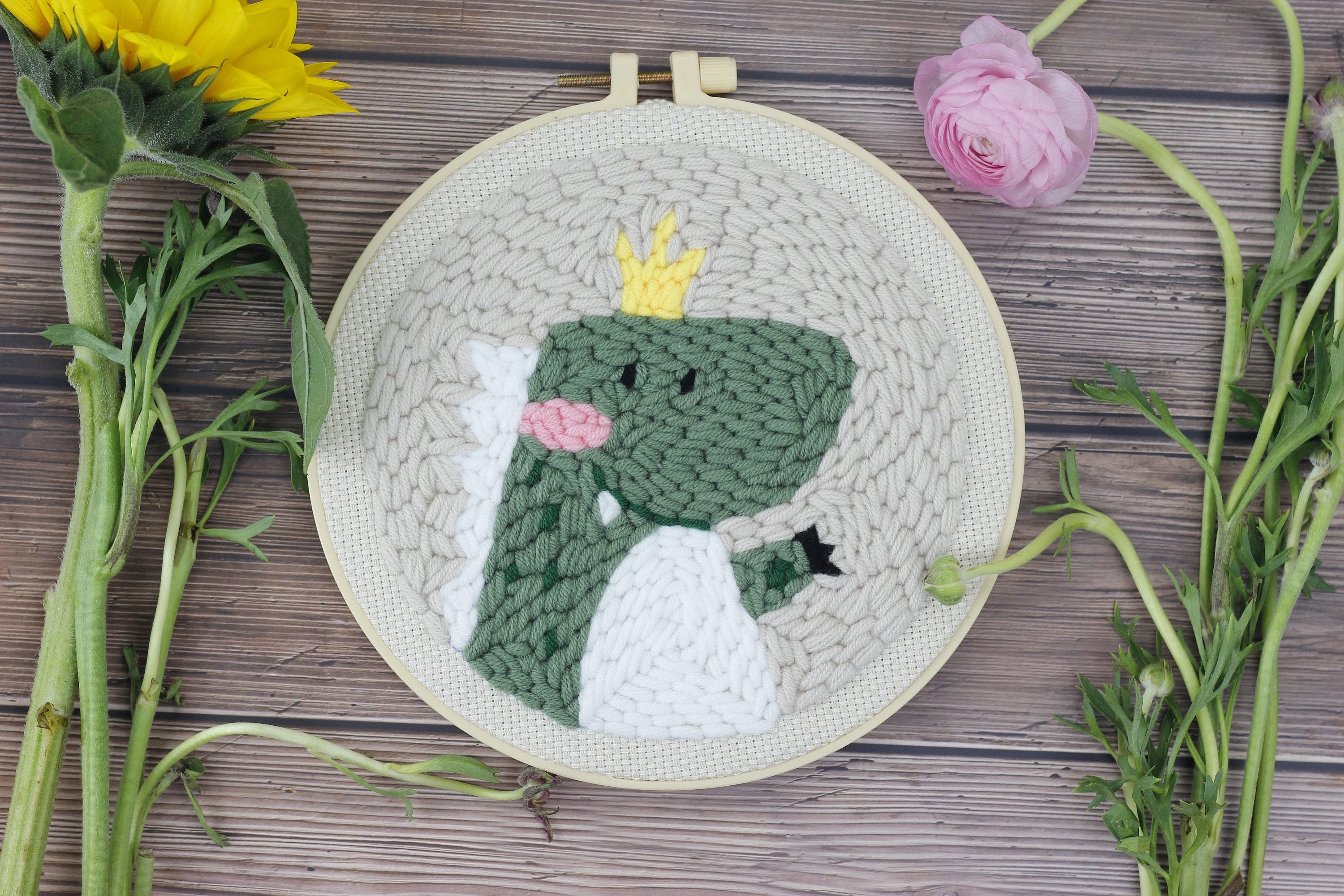 Dinosaur Punch Needle Kit Beginner | Modern Punch Needle Kit | Punch ...