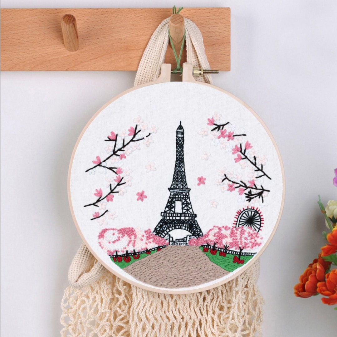 Eiffel Tower Embroidery Kit for Beginner, Modern Embroidery, Hand ...
