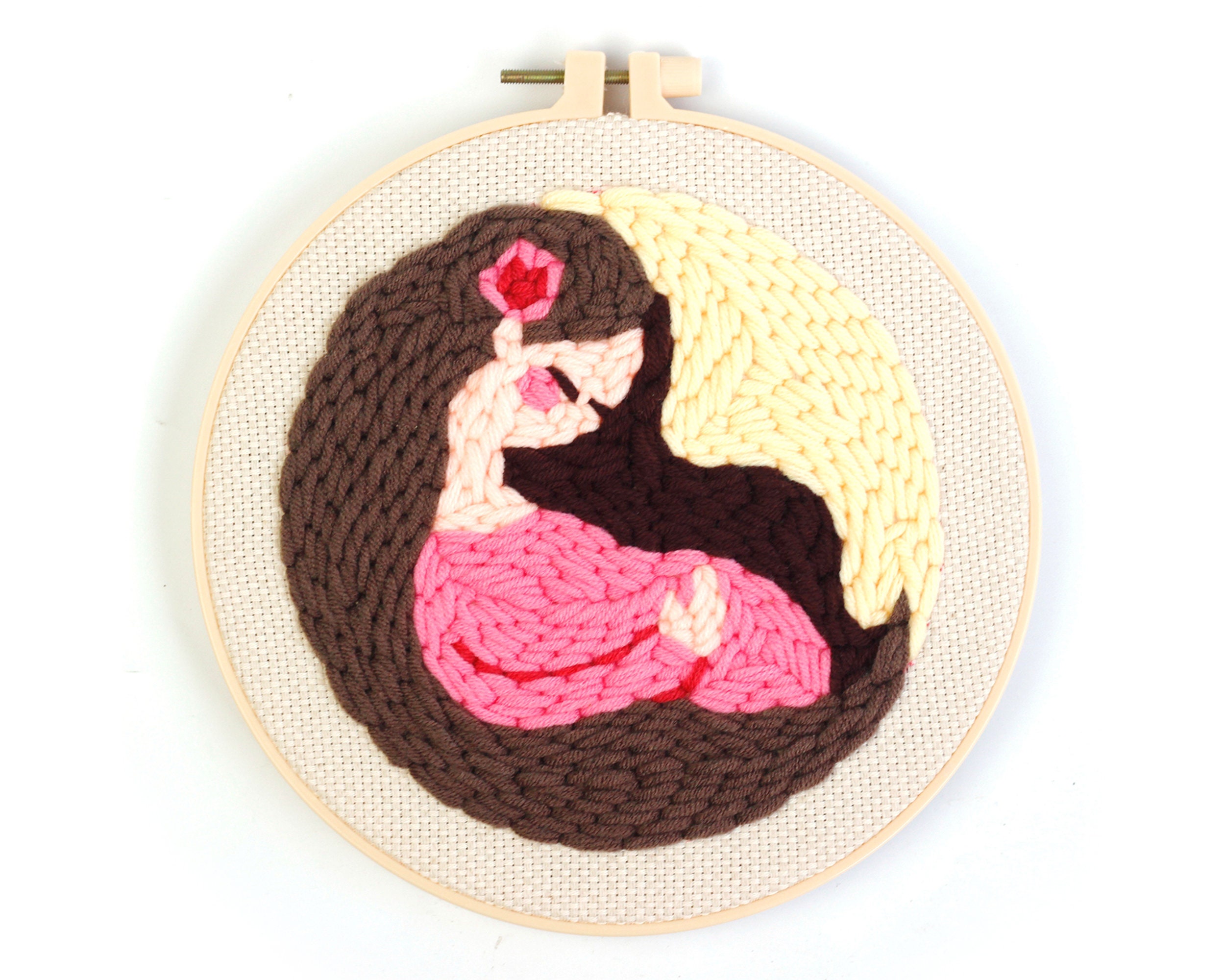 Mom and Baby Punch Needle Kit for Family - Punch Pattern Christmas Gift ...