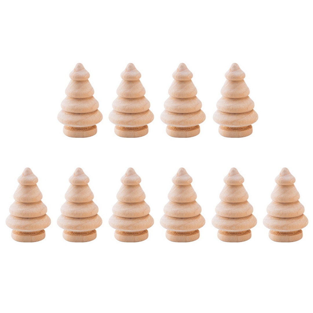 10 Pack Christmas Tree Wooden Peg Dolls - Wooden Toys Figures Wood ...