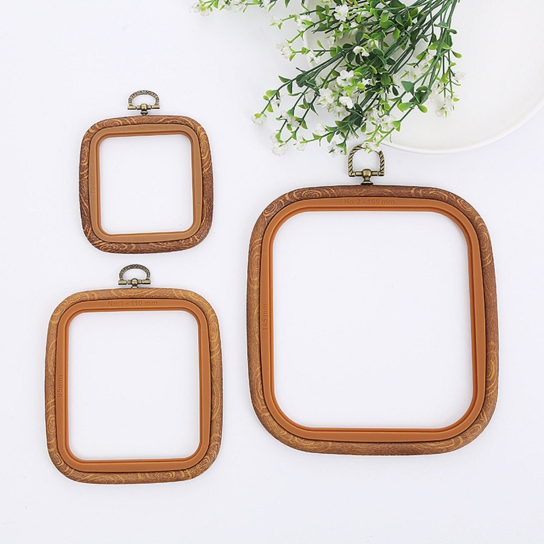 3 Size Square Embroidery Hoop Retro Rubber Design for Embroidery Kit ...