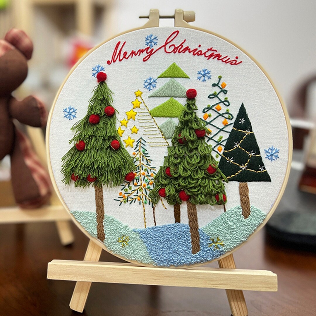 Christmas Tree Embroidery Kit for Beginners Christmas Pattern ...