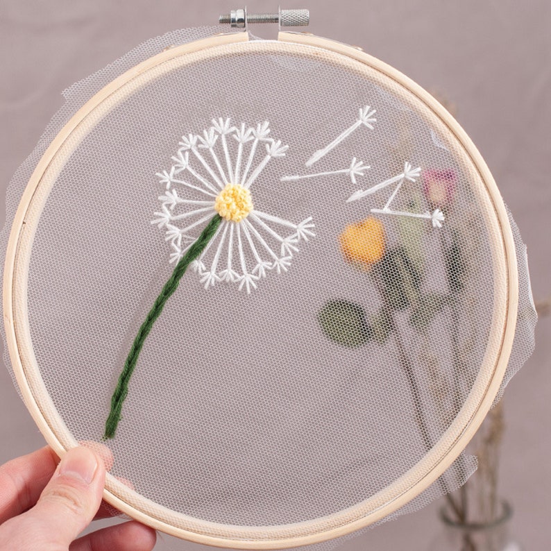 Transparent Embroidery Kit Hoop Art Mother's Day Gift Modern Embroidery ...