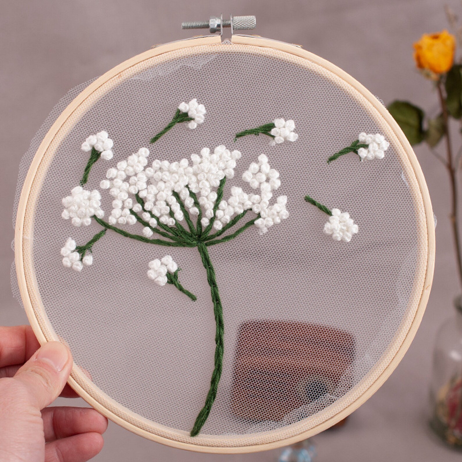 Transparent Embroidery Kit Hoop Art Mother's Day Gift Modern Embroidery ...