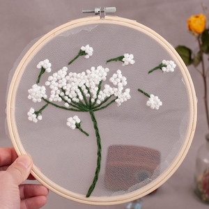 Transparent Embroidery Kit Hoop Art Mother's Day Gift Modern Embroidery ...