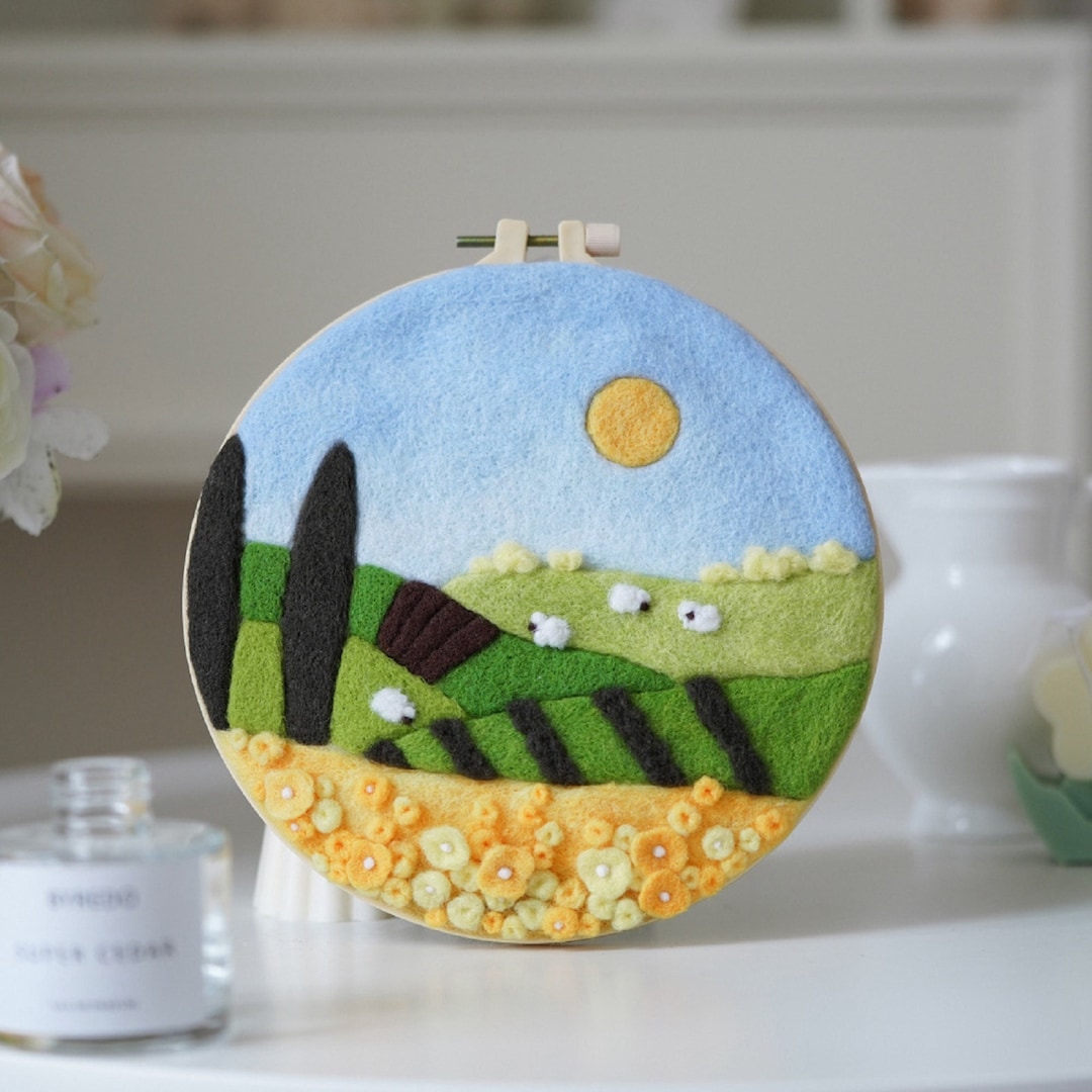 Summer Needle Felting Picture Kit DIY Craft Gift With Everything to ...