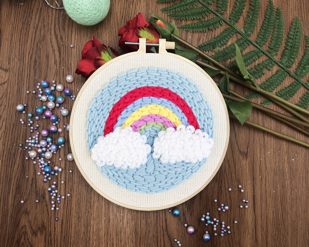 Rainbow Punch Needle Kit for Kids - Punch Pattern Christmas Gift for ...