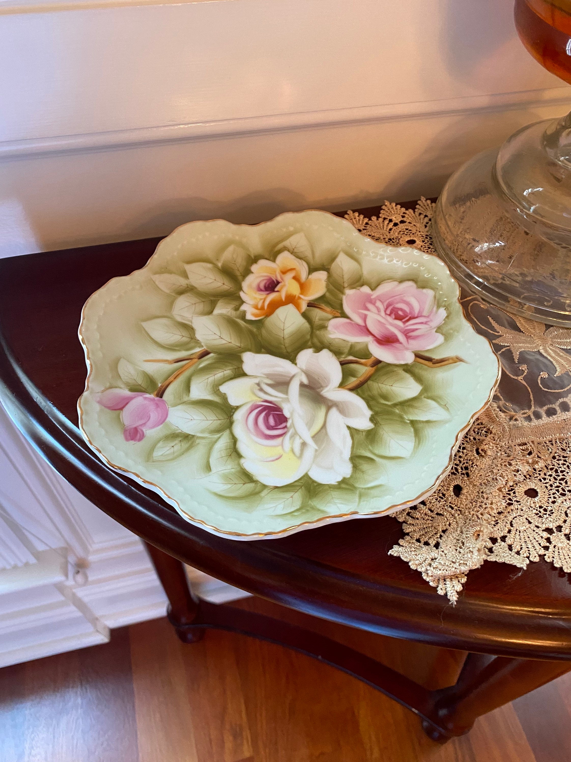 Vintage Lefton China Heritage Rose Hand Painted 22K Gold - Etsy