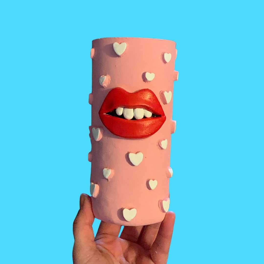 Love Heart Pink Pot Detailed - Etsy