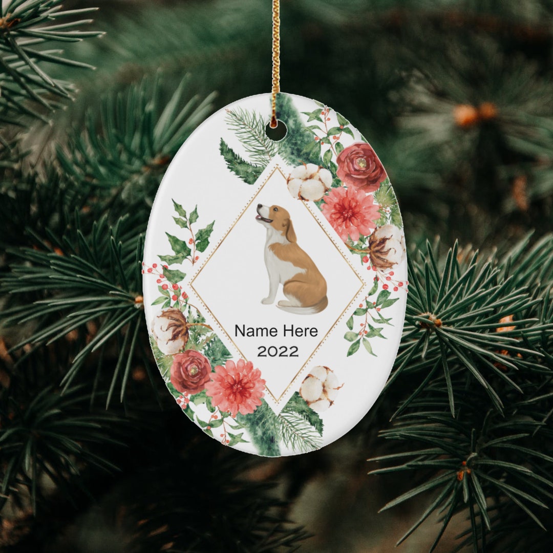 Personalized Dog Ornament, Custom Dog Ornament, Tan and White Beagle ...