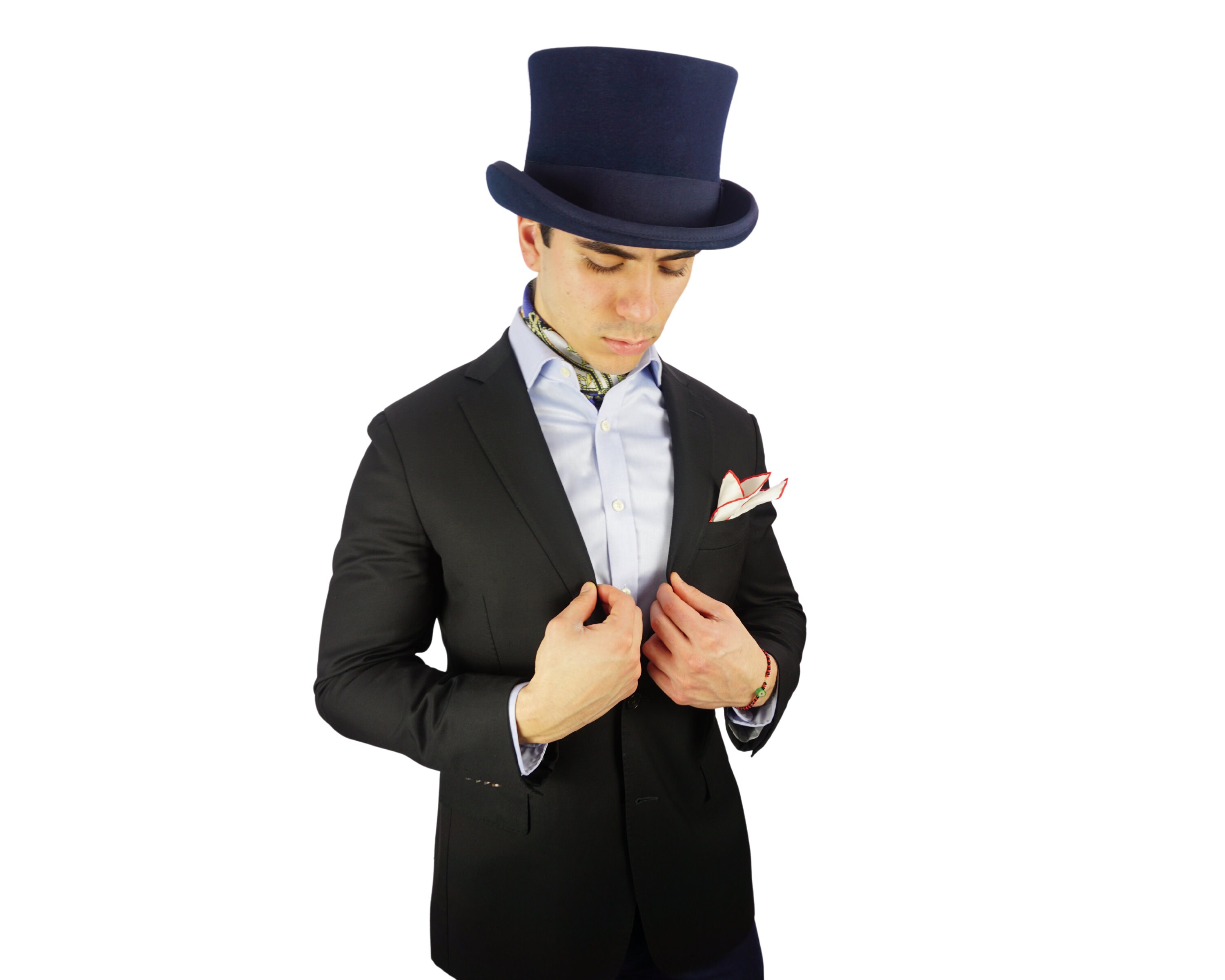 Navy Elegance: Premium Wool Felt Top Hat for Men & Women Classic ...