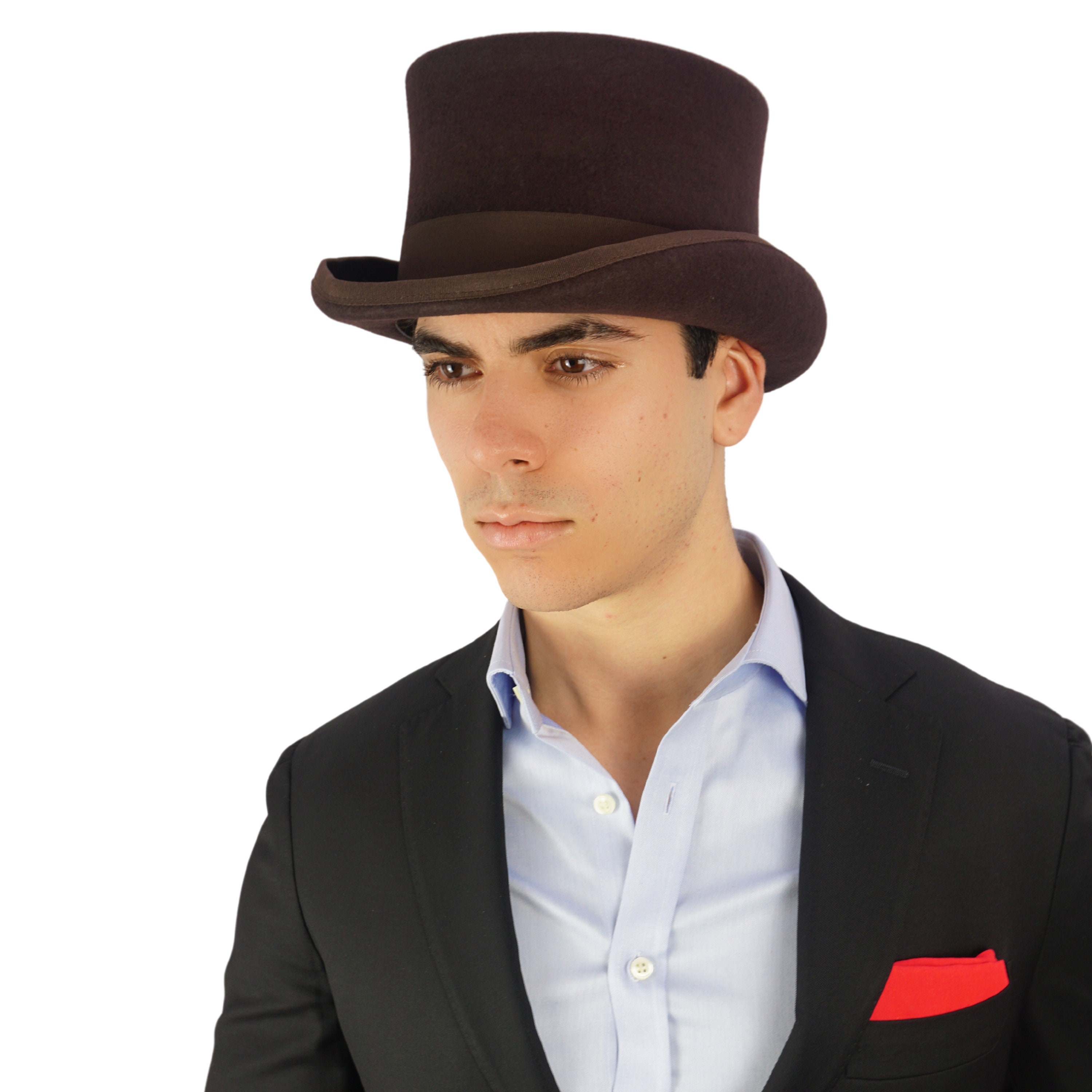 Chestnut Charm: Classic Felt Top Hat for Men & Women Formal Stovepipe ...