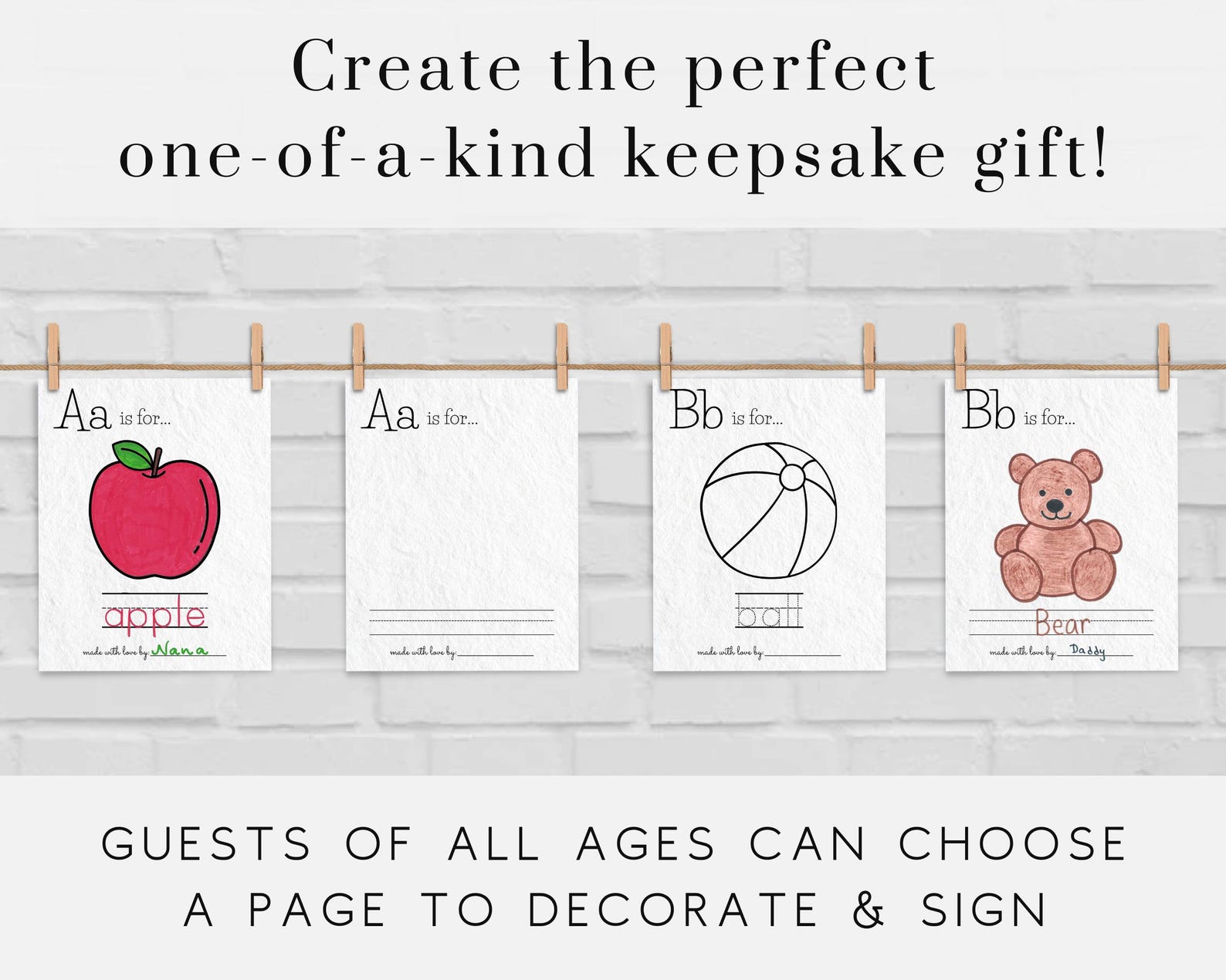 Safari Animal ABC Book Baby Shower Activity, Printable Baby Alphabet ...