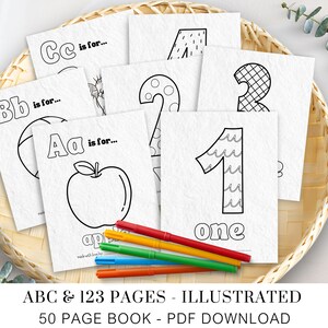 Personalized ABC & 123 Book, Baby Shower Activity Game, Printable ABC ...