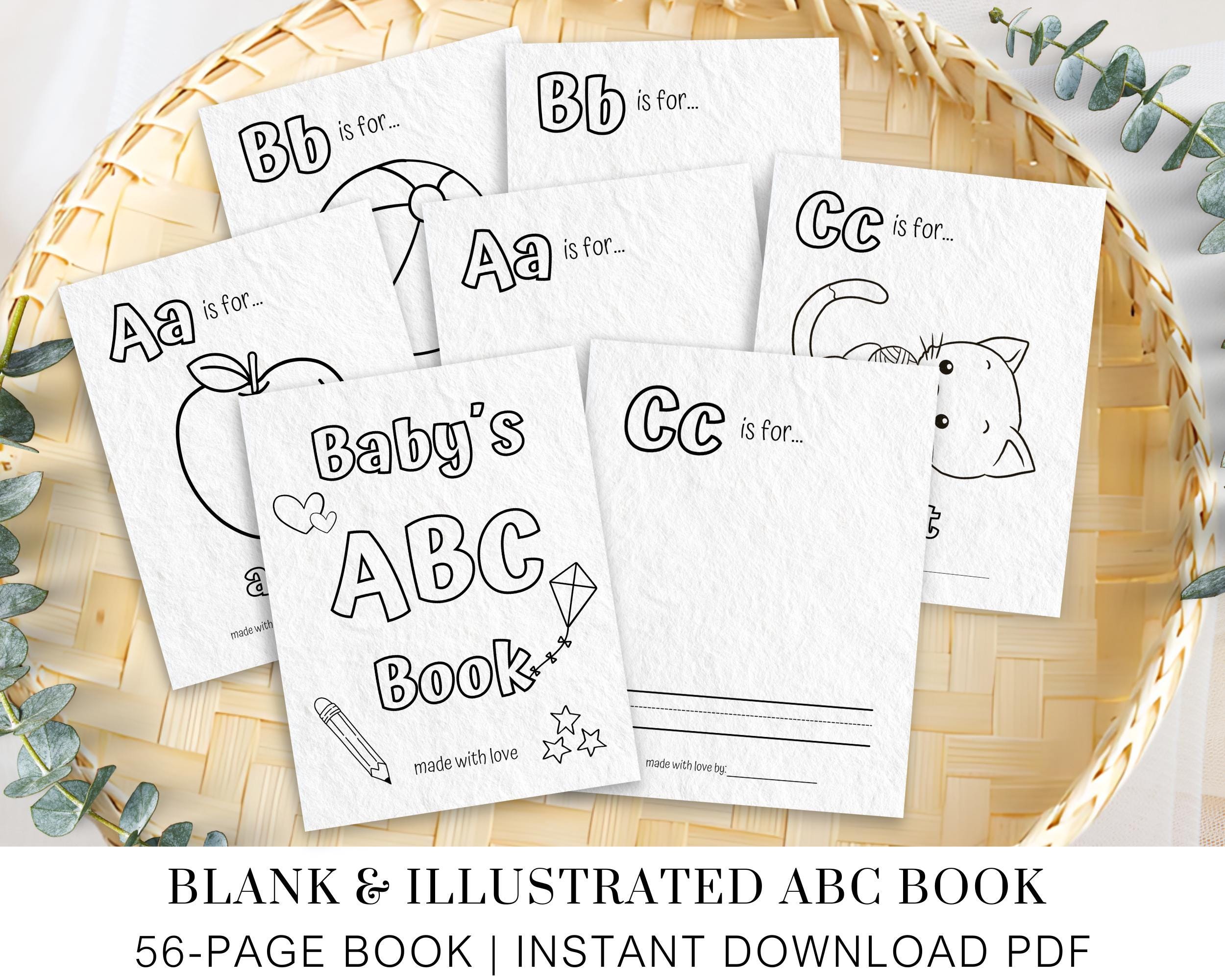 Baby's First ABC Book, Baby Shower Game Activity, Printable Alphabet ...