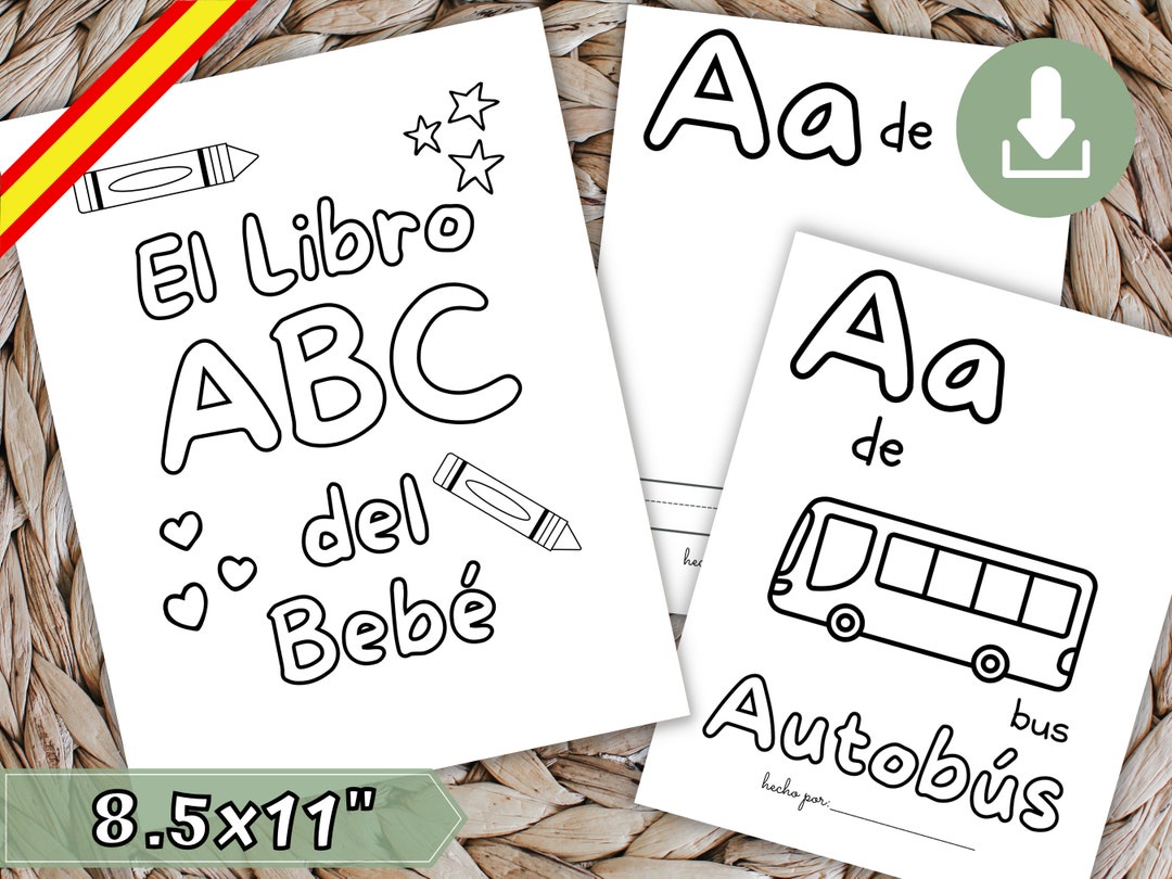 Spanish to English ABC Coloring Pages for Kids Printable Baby - Etsy