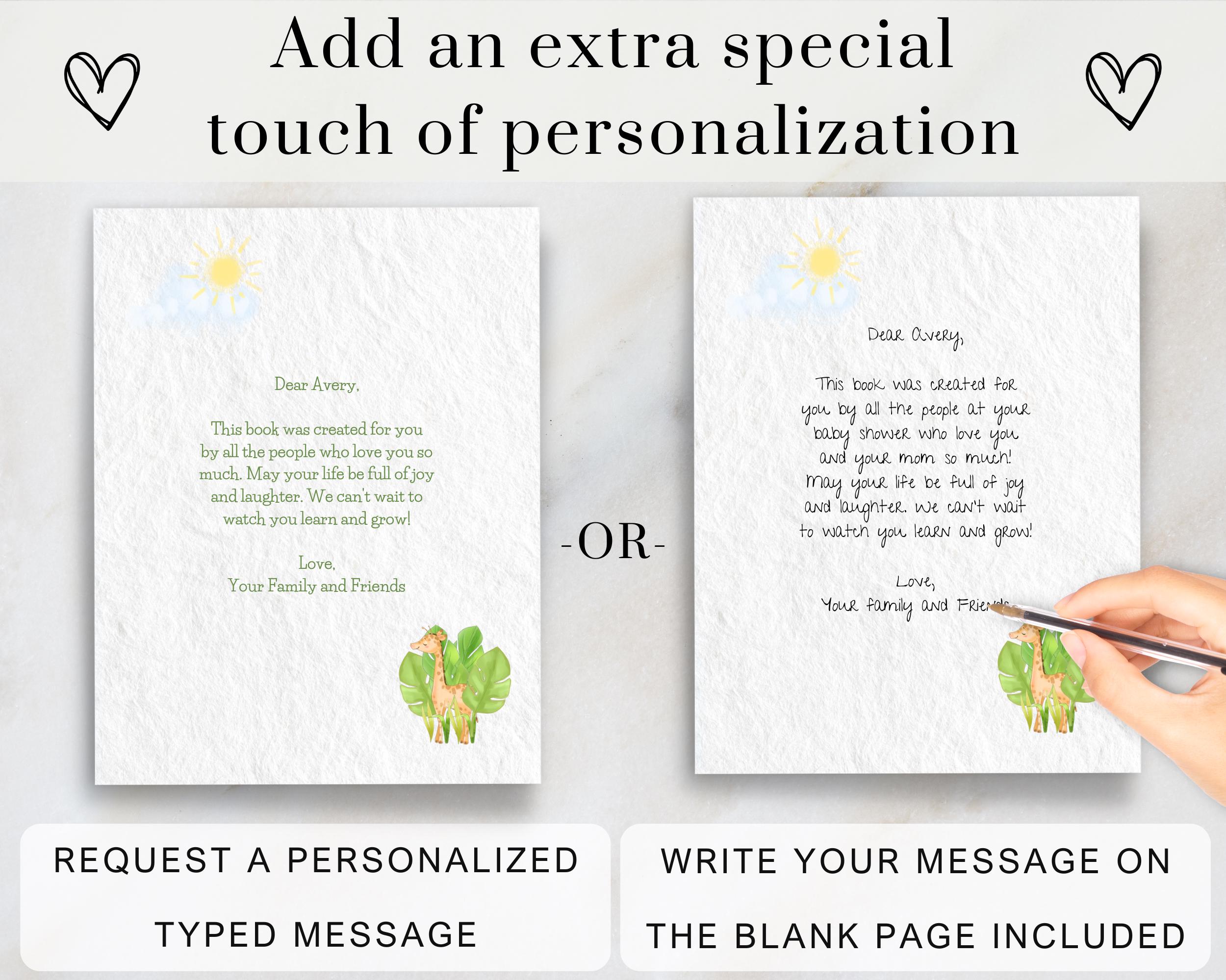 Personalized Safari Animal ABC Book Baby Shower Activity, Printable ...