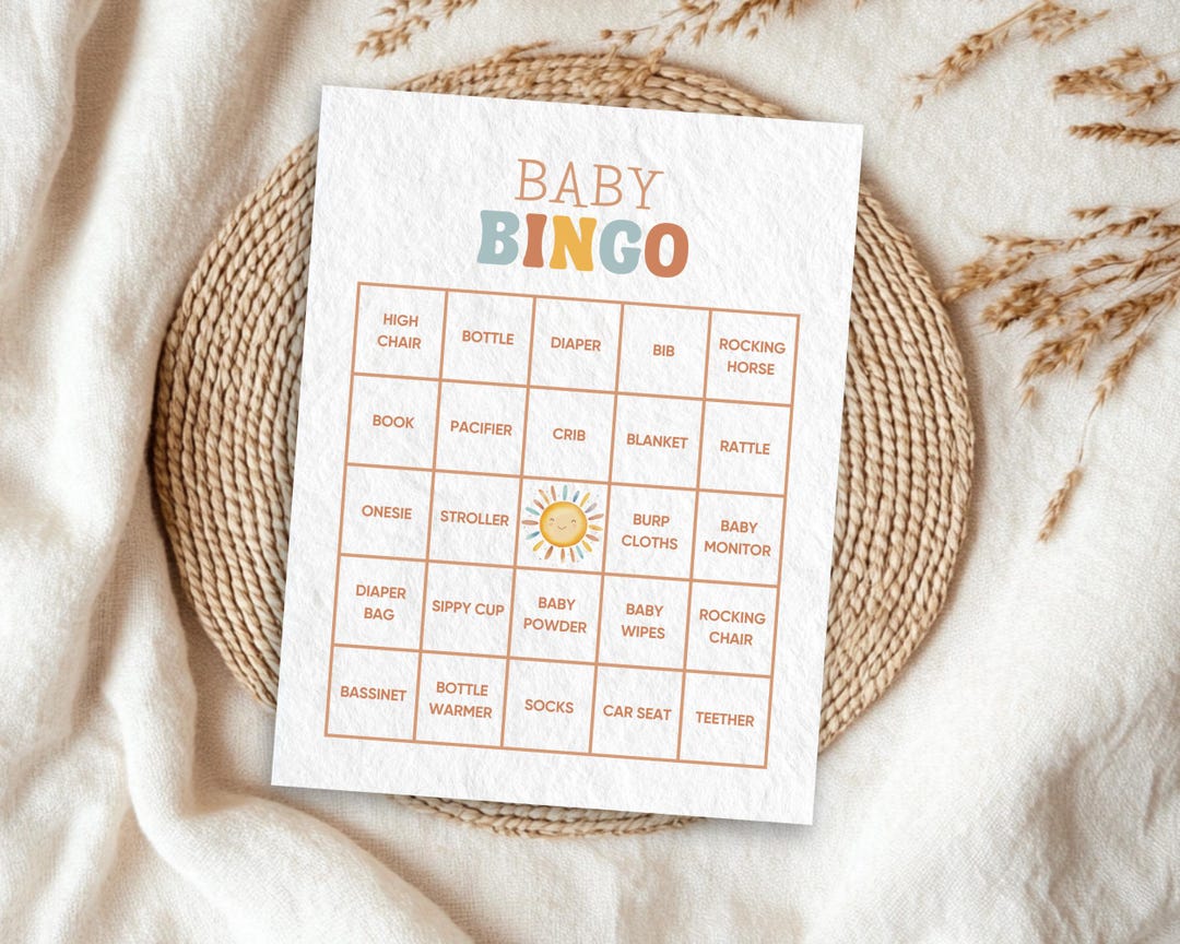 Here Comes the Son Baby Shower Bingo, 100 Unique Prefilled Baby Bingo ...