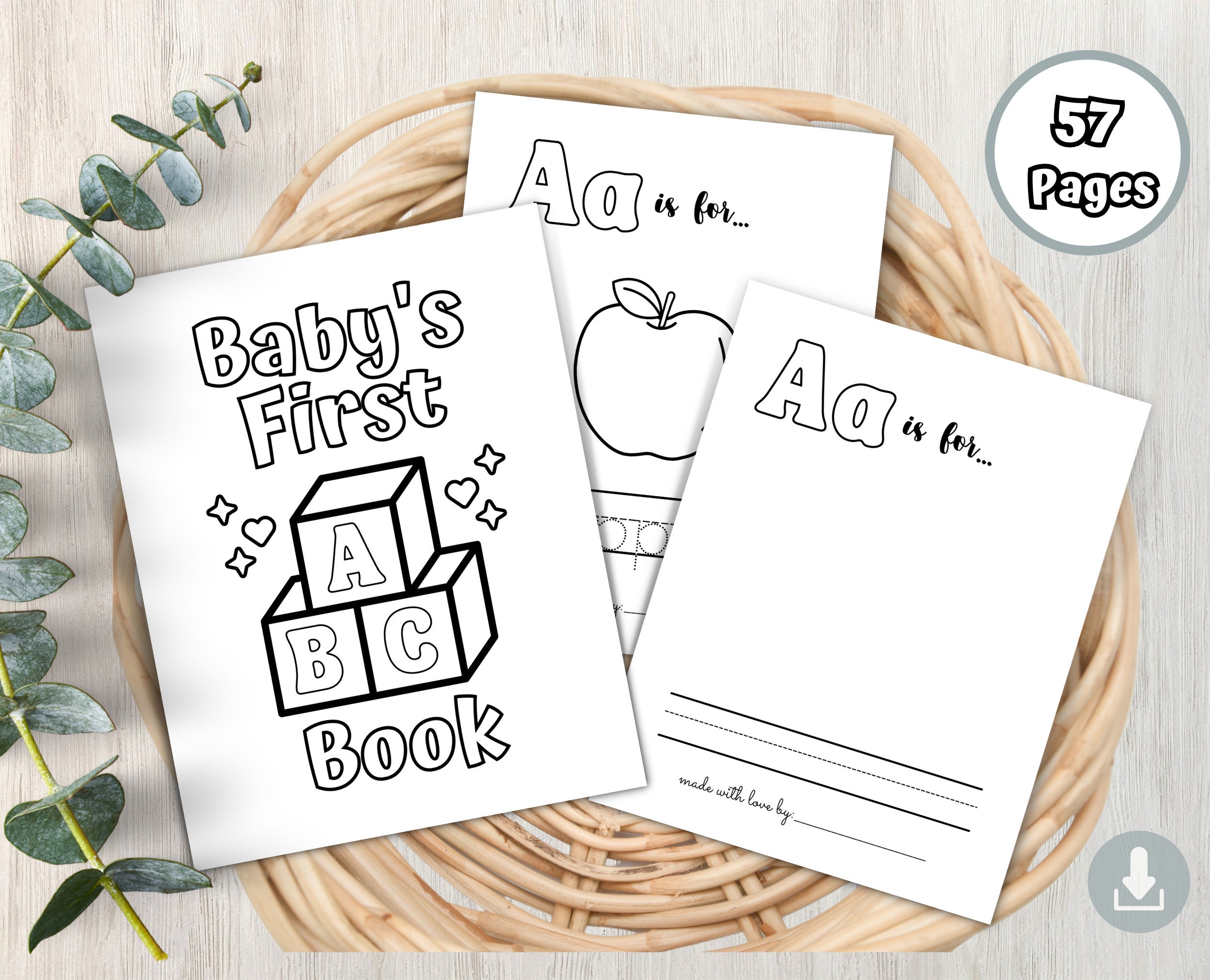ABC Baby Shower Game ABC Activity Book ABC Coloring Book - Etsy