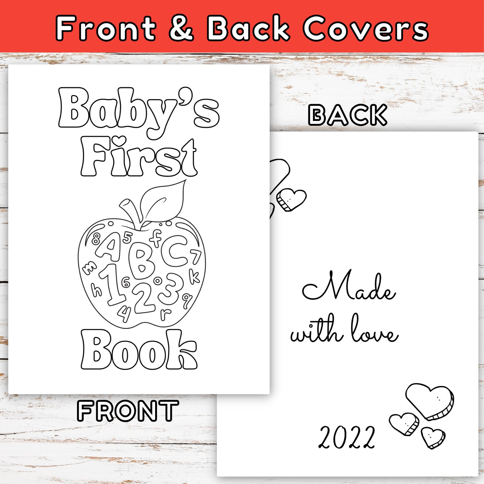 Babys First Abc 123 Book Baby Shower ABC Book Baby Alphabet - Etsy
