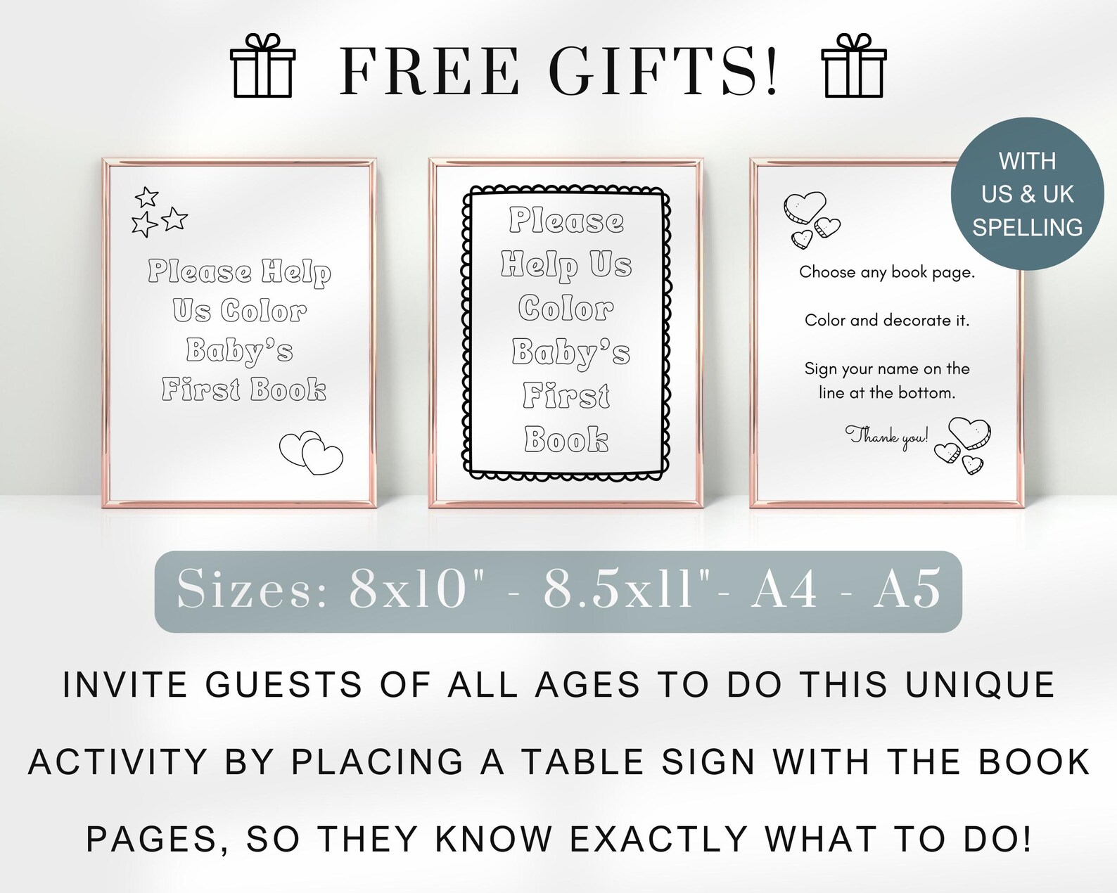 ABC Book 1st Birthday & Baby Shower Activity Keepsake Gift, Printable ...