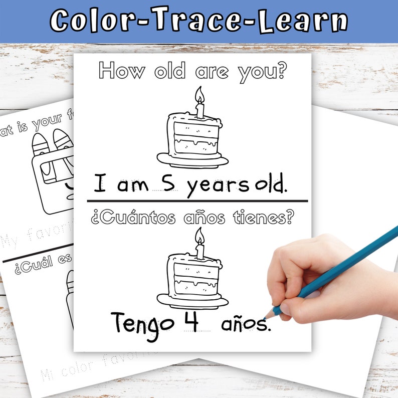 Spanish to English Preschool Worksheets English to Spanish - Etsy