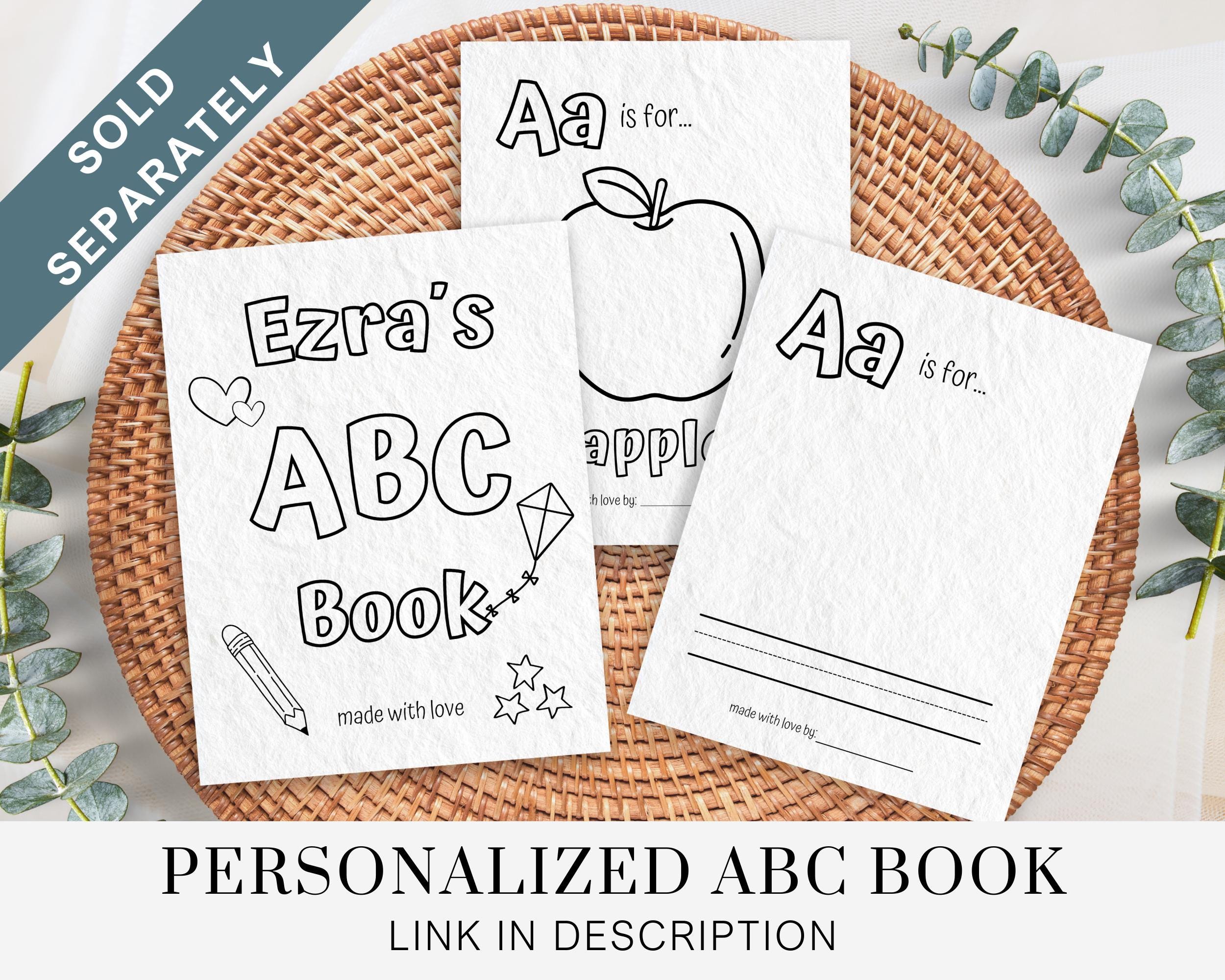 Baby's First ABC Book, Baby Shower Game Activity, Printable Alphabet ...
