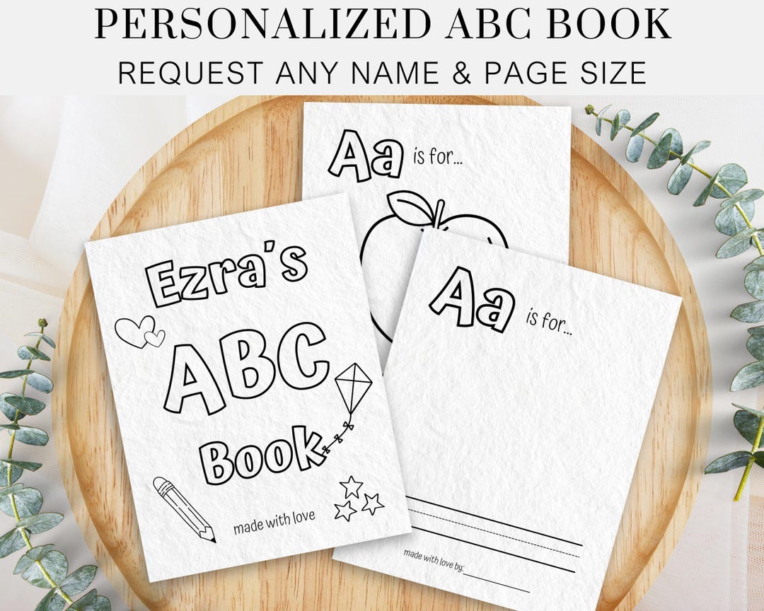 Personalized ABC Book Baby Shower Game Activity, Printable Alphabet ...