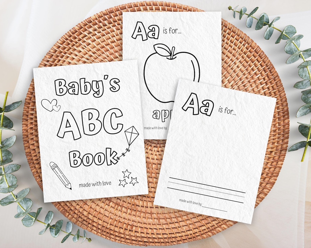 Baby's First ABC Book, Baby Shower Game Activity, Printable Alphabet ...