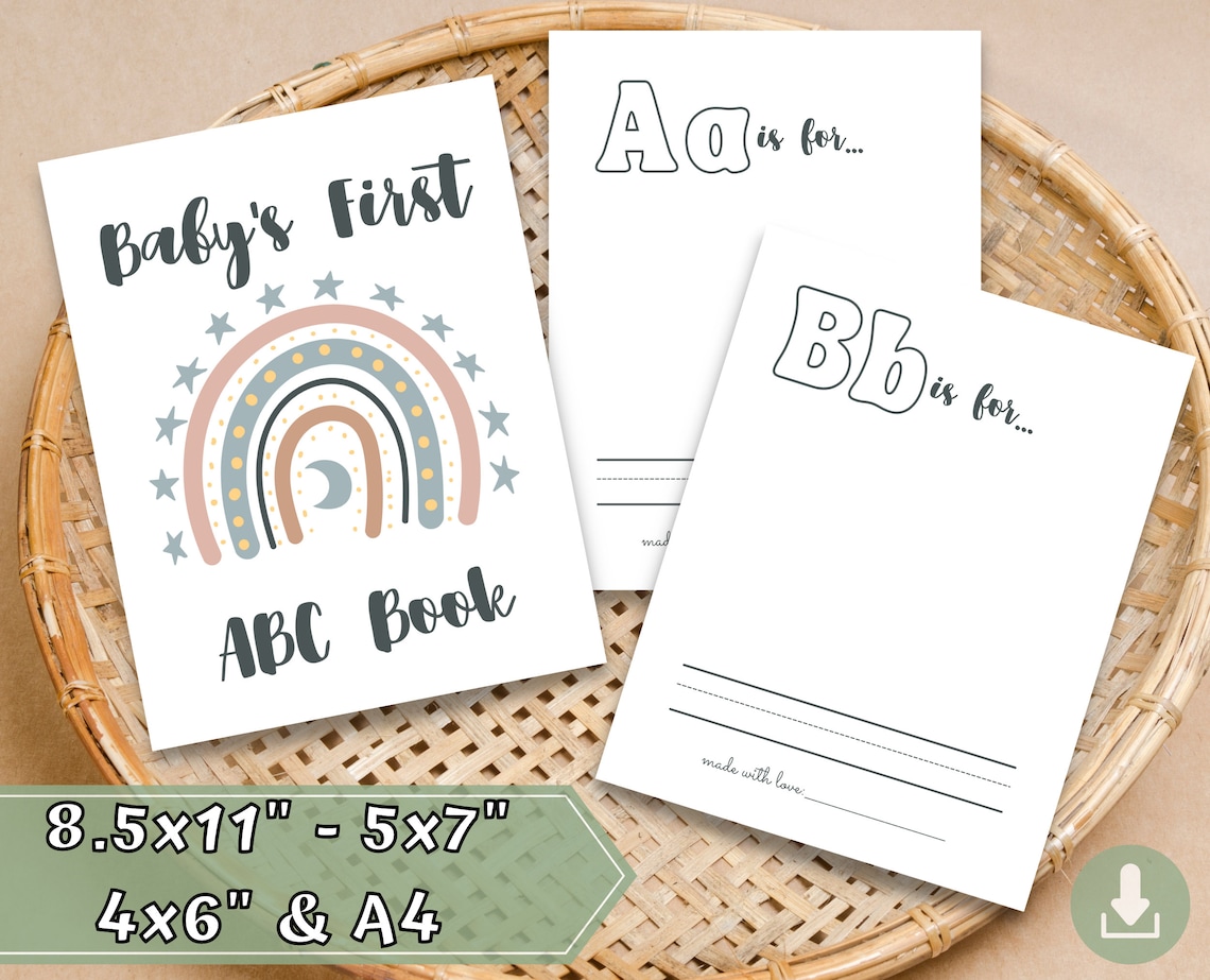 ABC Book DIY Baby Alphabet Book for Baby Shower Game - Etsy