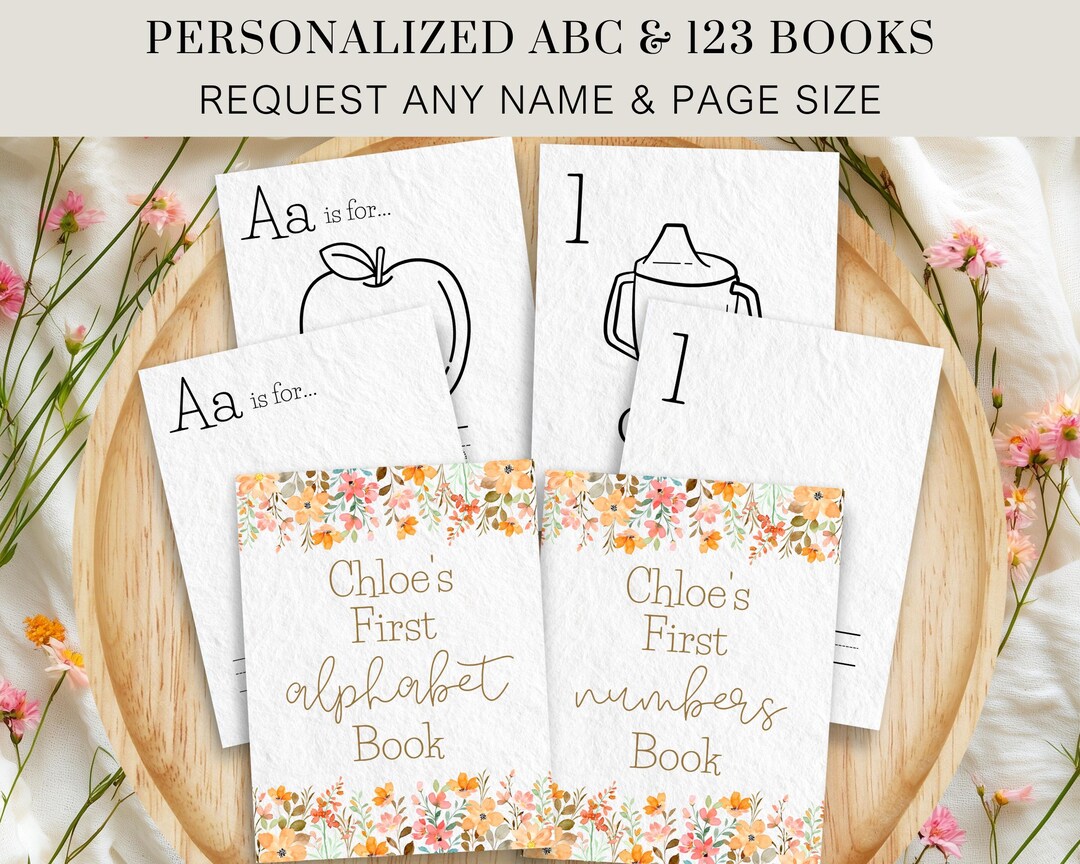 Personalized Baby's First ABC 123 Book, Printable Alphabet Numbers ...