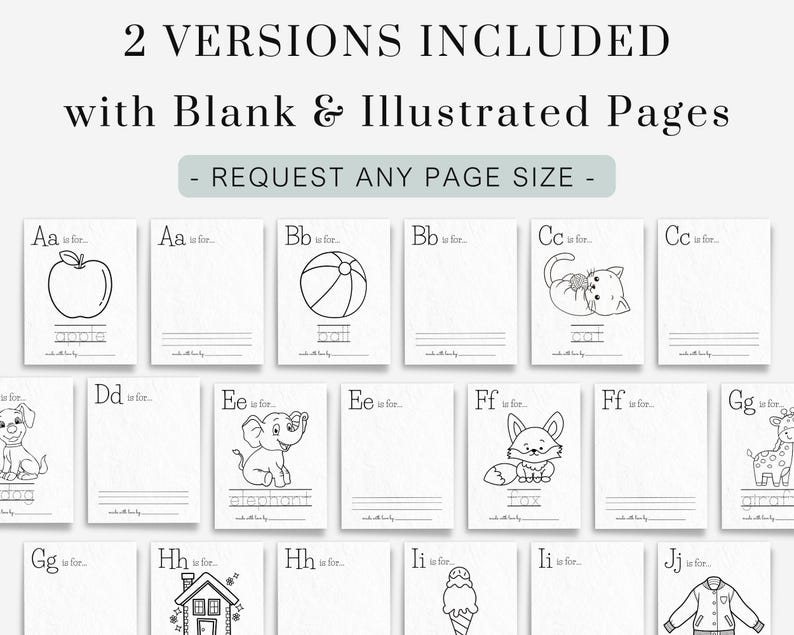Personalized Safari Animal ABC Book Baby Shower Activity, Printable ...
