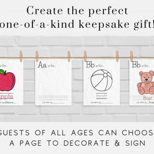 Personalized Boho Rainbow ABC Coloring Book Baby Shower Activity, Baby ...