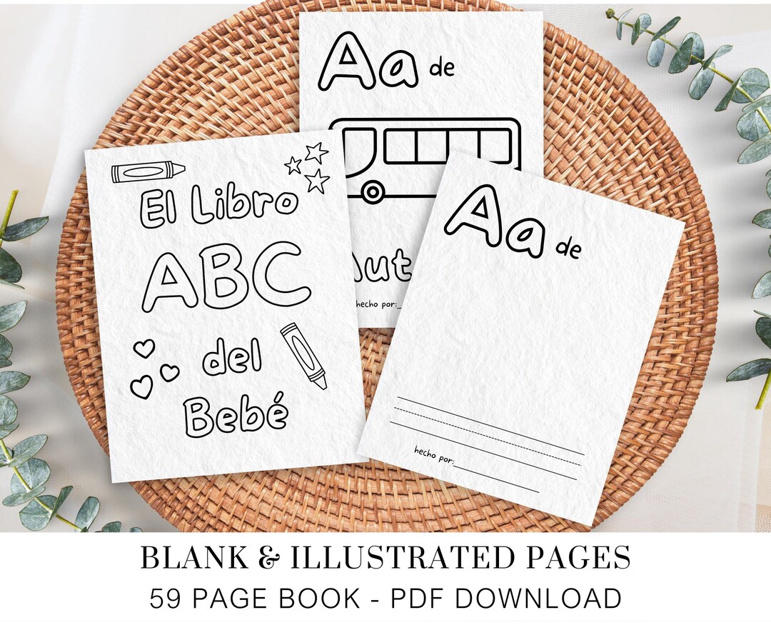 Spanish ABC Coloring Pages, El Primer Libro De ABC Del Bebe, Printable ...
