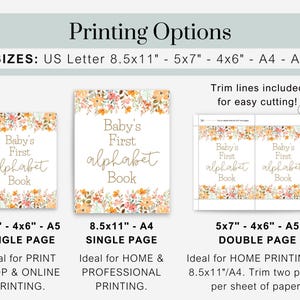 Floral Baby's First ABC Book, Flower Baby Shower Activity, Printable ...