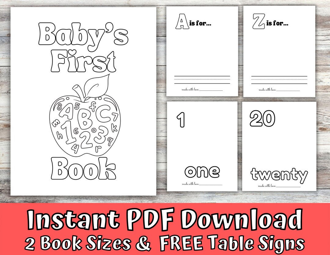 Babys First Abc 123 Book Baby Shower ABC Book Baby Alphabet - Etsy