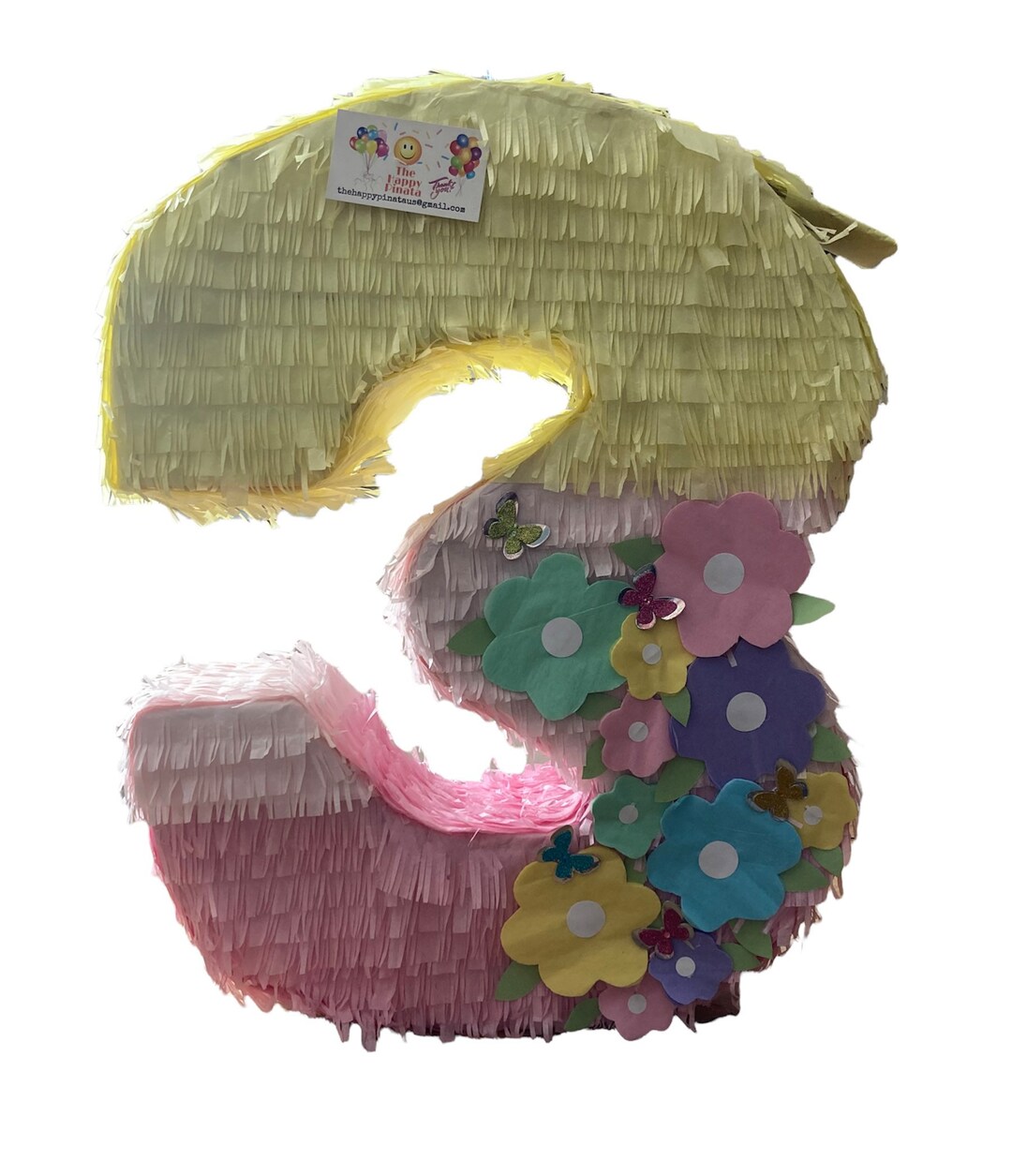 Number Three With Flowers - Etsy