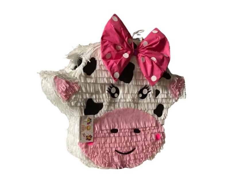 Pinata Cow Face With Bow | Etsy