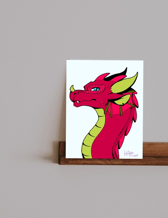 Dragon Print printable Download Original Artwork Wings of - Etsy