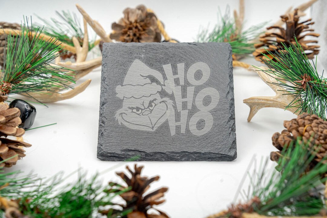 Grinch Inspired Slate Drink Coaster Set #1 - Etsy
