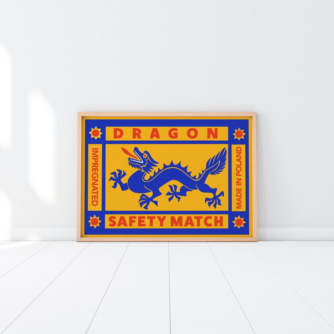 Fire Dragon - Matchbox Poster Print - Etsy