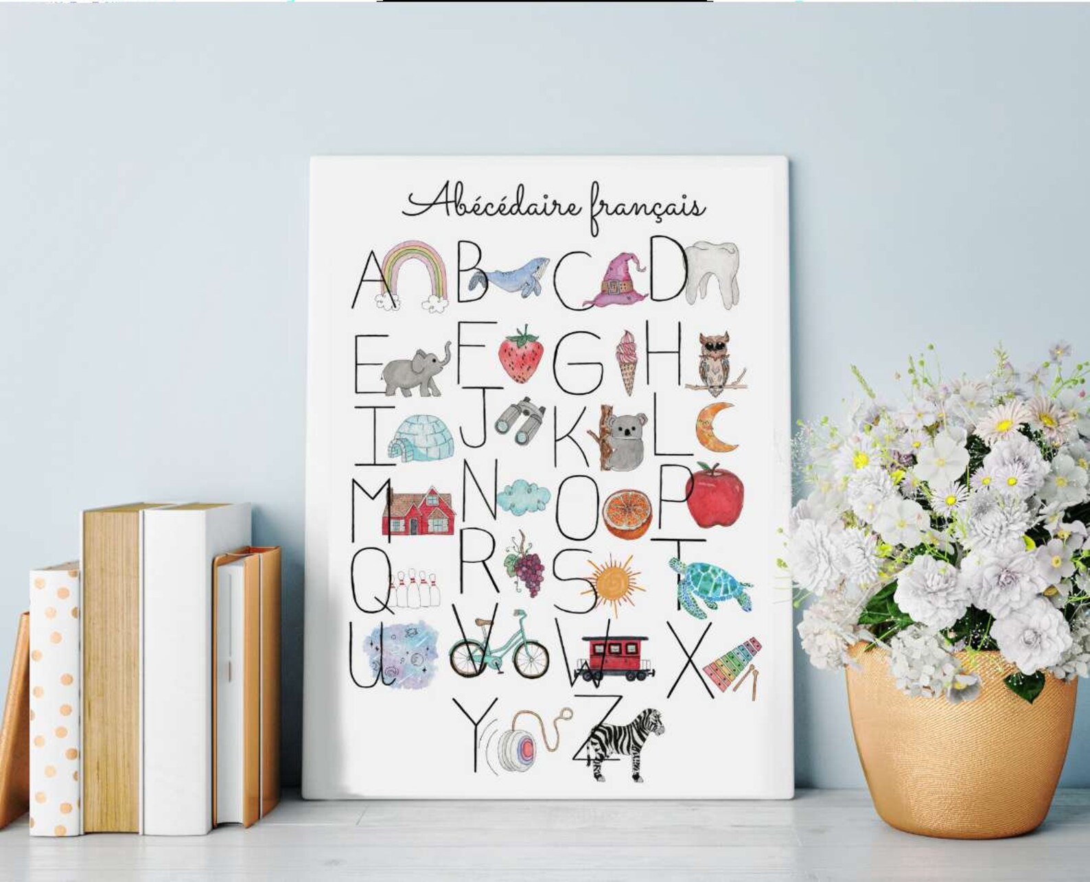 French Alphabet Poster Alphabet Print Abécédaire Francais | Etsy
