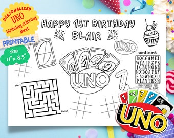 Uno Activity Sheet - Etsy
