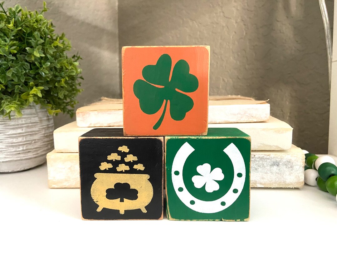 St. Patrick's Day Mini Blocks, Chunky Shelf Sitters, St. Patrick's Day ...