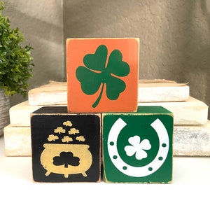 St. Patrick's Day Mini Blocks, Chunky Shelf Sitters, St. Patrick's Day ...