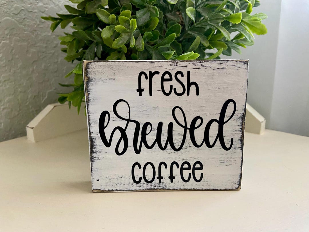 Coffee Block Sign, Rustic Shelf Sitter, Coffee Bar Decor, Coffee ...
