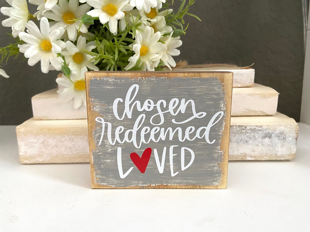 Christian Wood Block, Rustic Christian Shelf Sitter, Faith Mini Block ...