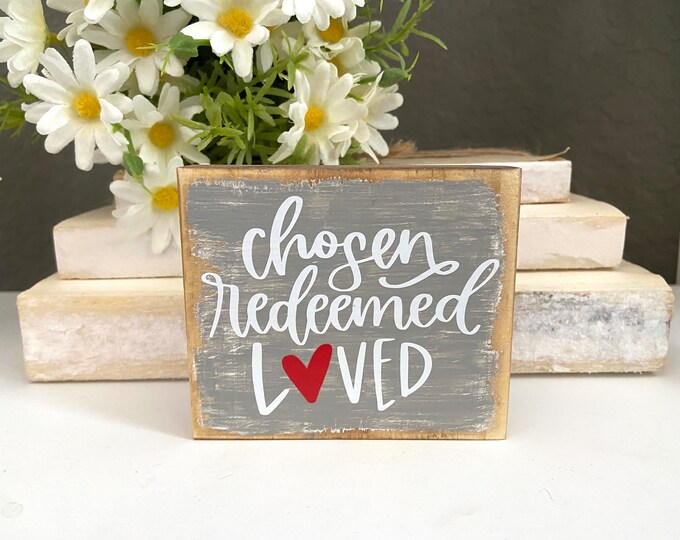 Christian Wood Block, Rustic Christian Shelf Sitter, Faith Mini Block ...