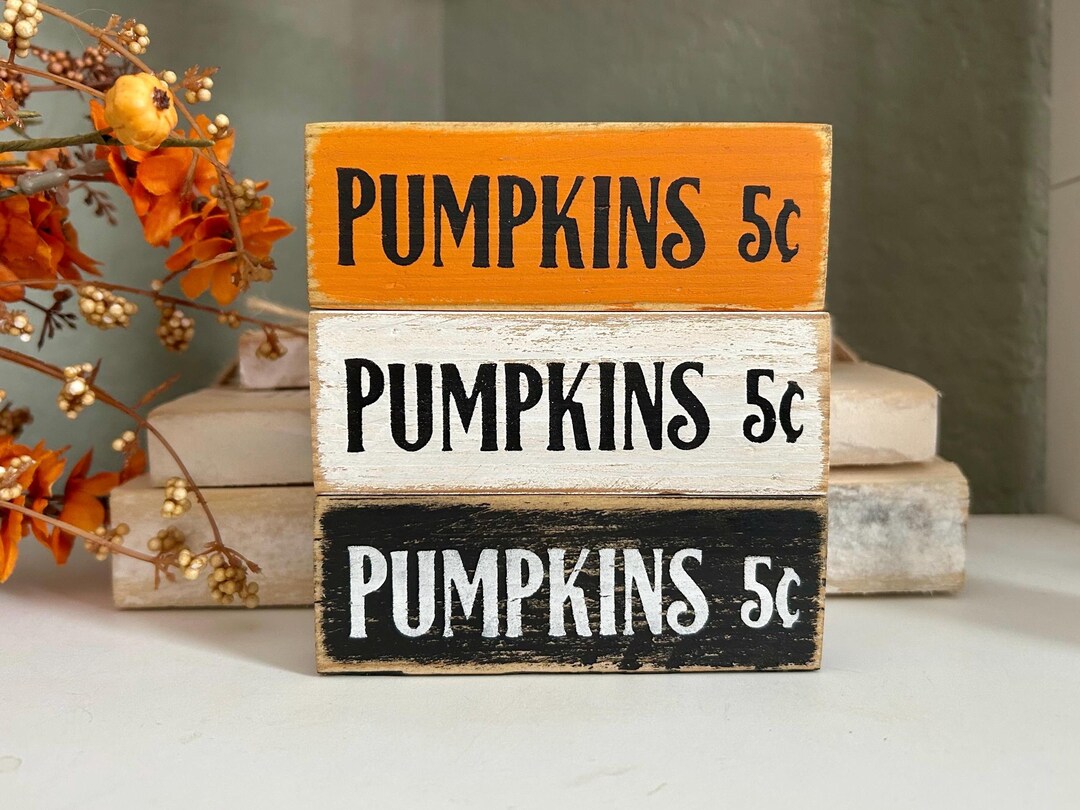 Rustic Fall Wood Block Signs, Fall Shelf Sitters, Rustic Fall Decor ...