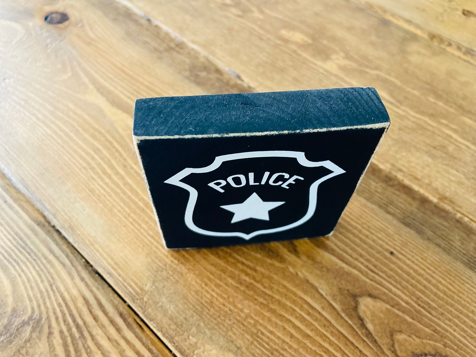 Police Mini Block Sign Police appreciation gift rustic | Etsy